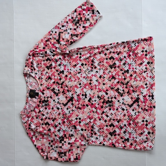 JM Collection | Tops | Jm Collection Textured Blouse L Black White Pink ...